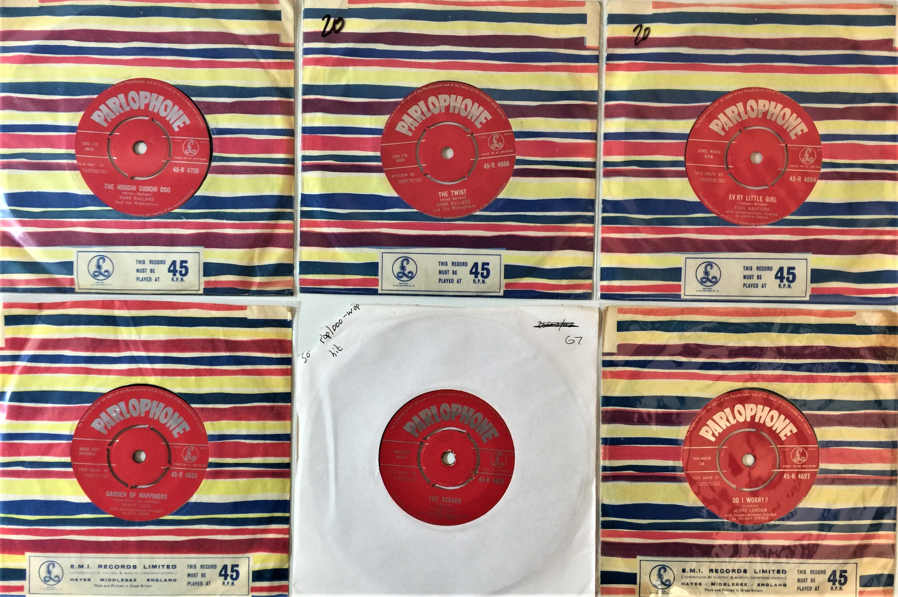 Lot 826 - 1960 RED 45-R SERIES PARLOPHONE 7"