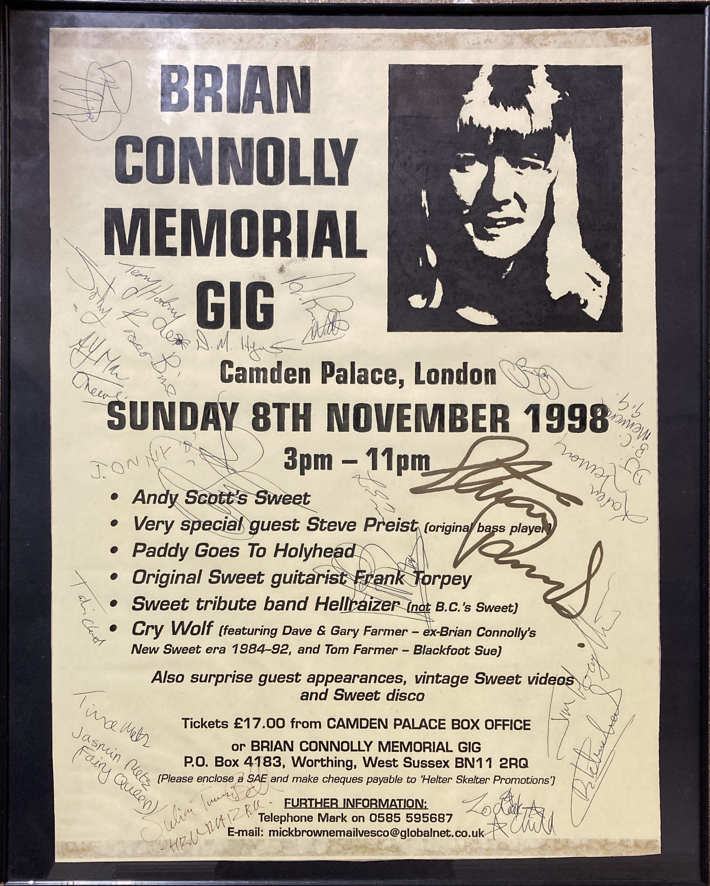 Lot 394 - BRIAN CONNOLLY MEMORIAL CONCERT POSTER
